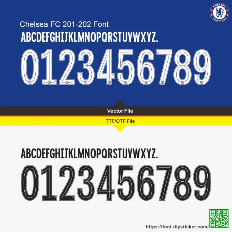 Chelsea FC 2019-22 UCL Kit Font & Vector - Font & Vector