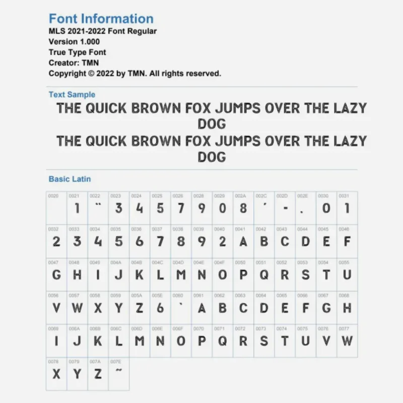 MLS 2020-2022 Kit Font & Vector - Font & Vector