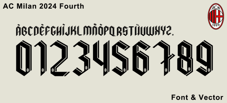 AC Milan 2024 Fourth Font Download - Font & Vector