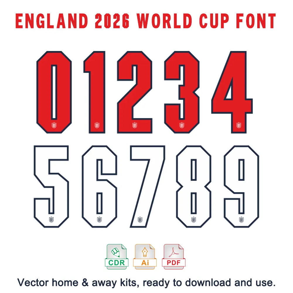 England 2026 World Cup Font Vector Download - Font & Vector